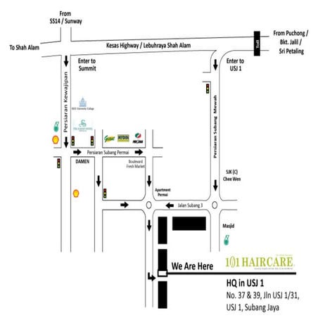 Map to 101 hq usj1 | PPT