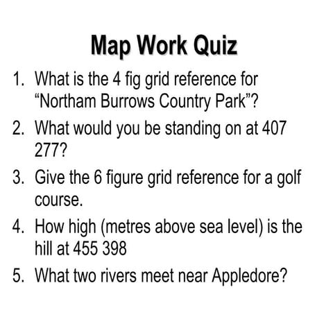 Map Work Quiz | PPT