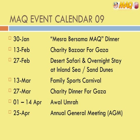 Maq Event Calendar 09 | PPT