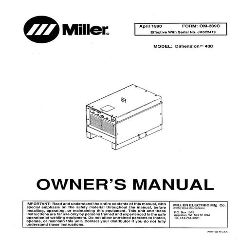 Manual Maquina miller dimension | PDF