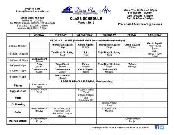 Class schedule-Ladies Only Gym, Tanning, Weight Loss | PPT