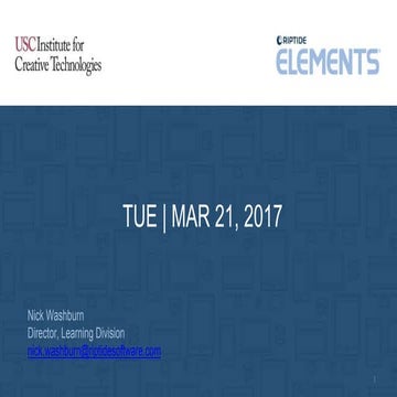 Case Study: Implementation with USC Institute for Creative Technologies ...