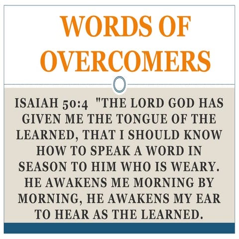 March 26 2017 - Sunday Message - Words of Overcomers | PPT
