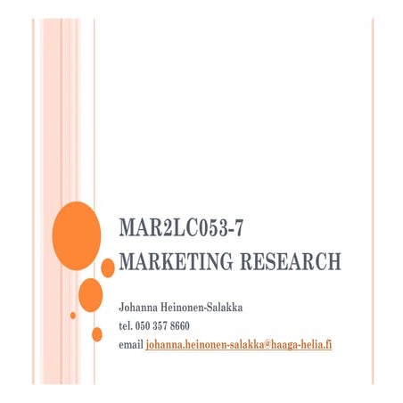 Marketing research plan | PPT