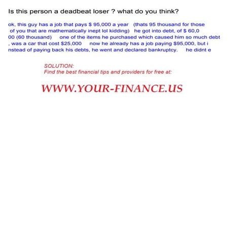 Is this person a deadbeat loser ? what do you think? | PDF