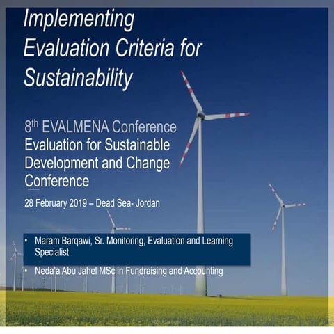 Implementing Evaluation Criteria for Sustainability-EVALMENA 2020 | PPTX