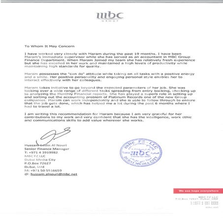 MBC Reference Letter | PDF