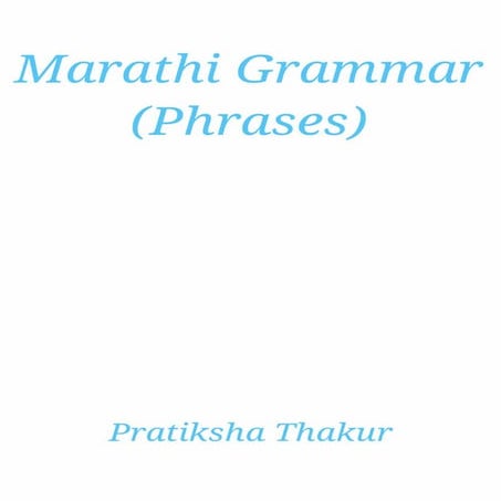 Marathi Grammar (Phrases) | PDF