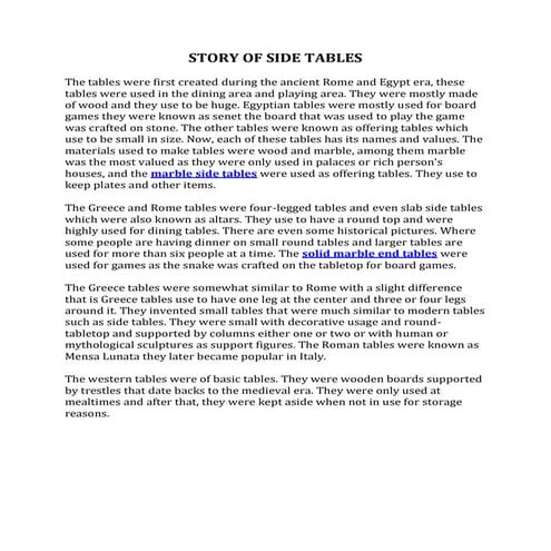 STORY OF SIDE TABLES | PDF