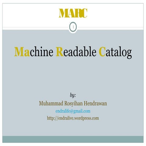 Machine Readable Catalog | PPT