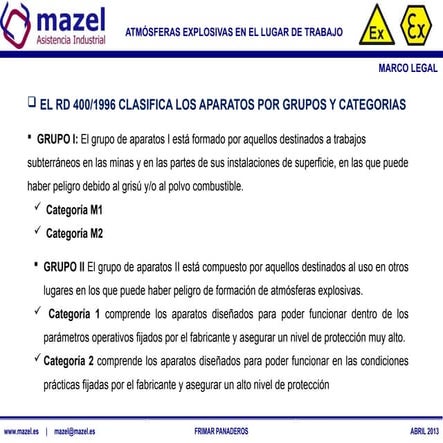 MARCADO ATEX EQUIPOS presentacion del marcado | PPTX