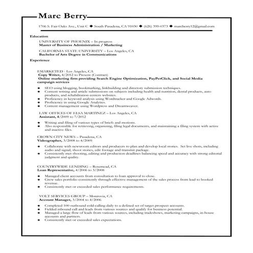 Marc Berry - resume | DOC