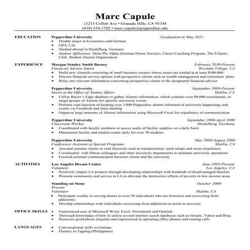 Marc Capule Resume | DOC