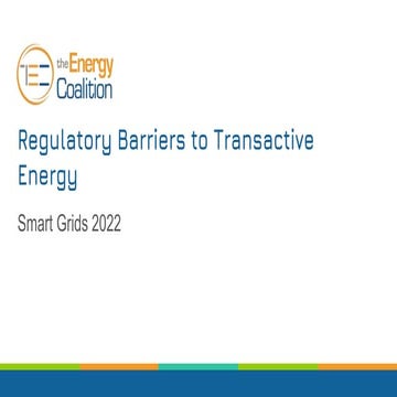 DISCUSSION ON REGULATORY BARRIERS TO TRANSACTIVE ENERGY | PPTX