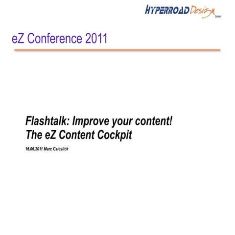 Marc Czieslick - flash-talk - Content Cockpit | PDF