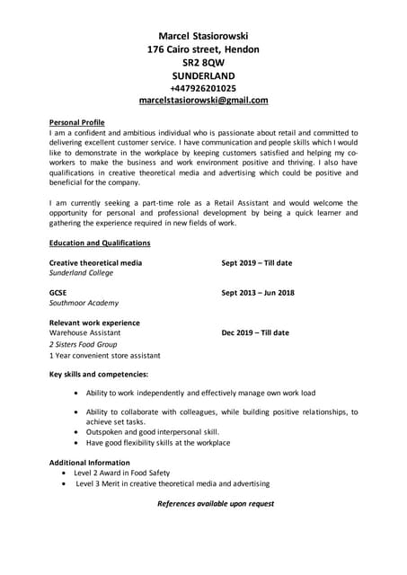 Resume | DOCX | Sales | Business