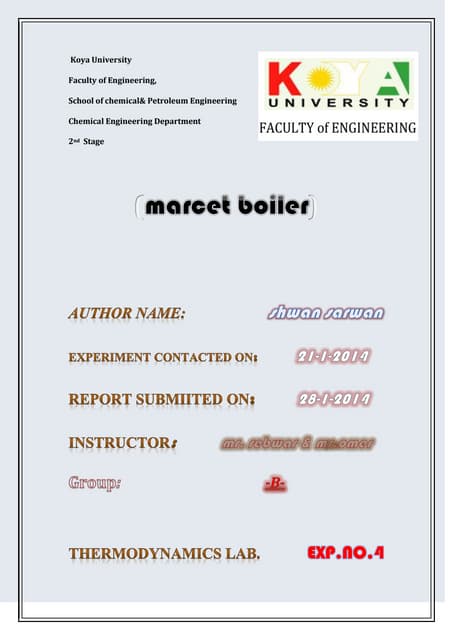 Lab 1 the dryness fraction of the steam(mech) | DOCX | Chemistry | Science
