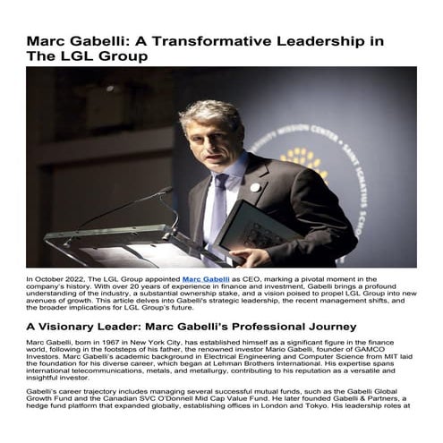 Marc Gabelli_ A Transformative Leadership in The LGL Group.docx