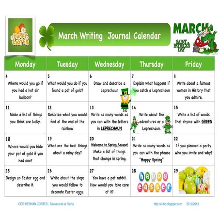 March Writing Journal | PPT