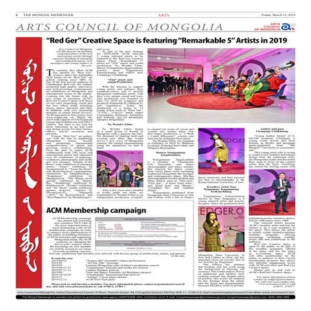 ACM page on Mongol Messenger- March, 2019 | PDF