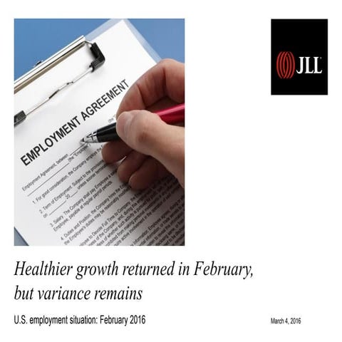 March 2016 U.S. employment update and outlook | PDF