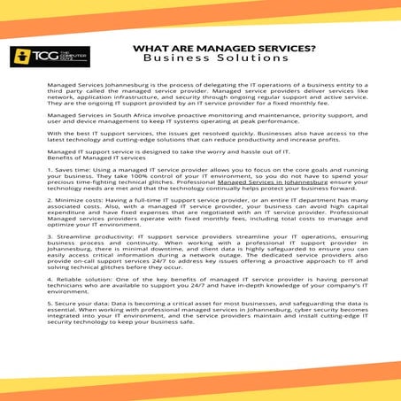 What are managed services? | PDF | IT and Internet Support | Internet