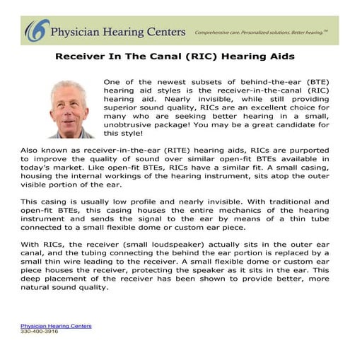 RIC Hearing Aids | PDF