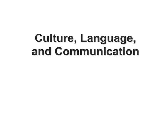 Language and culture | PPT