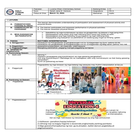 daily lesson plan in p.e March 22 (PE -Aralin 4).docx