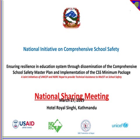 NDRC NICSS Safe School Learning Sharing 2019 | PPTX