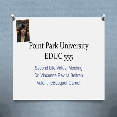 March 2, powerpoint slides for second life educ 555 | PPT