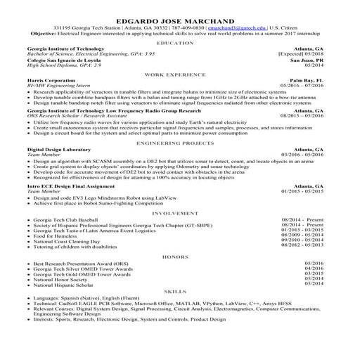 Resume | PDF | Robotics | Technology & Computing