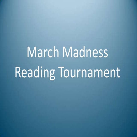 March Madness Reading Tournament | PPTX