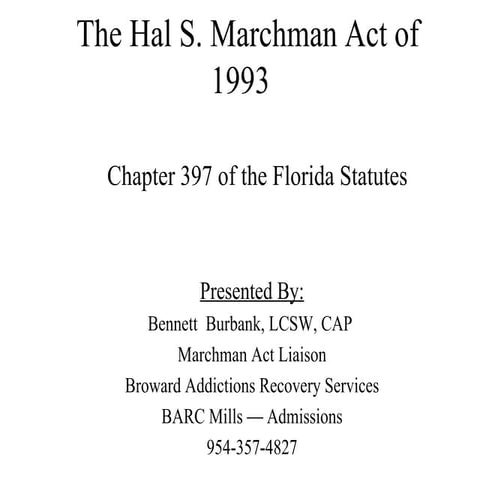 Marchman Act Training | PPT