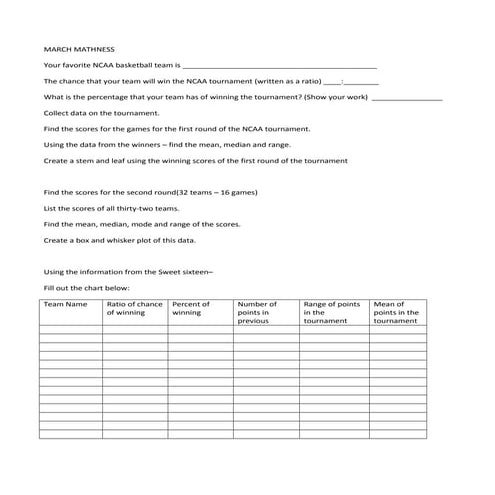 March mathness | PDF
