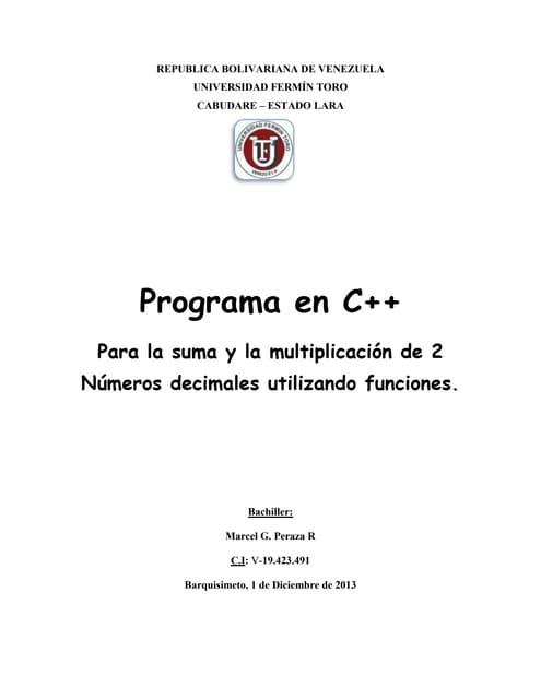 Programa sumar y multiplicar | PDF