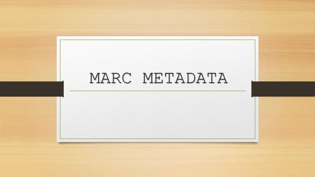 Marc format | PPT