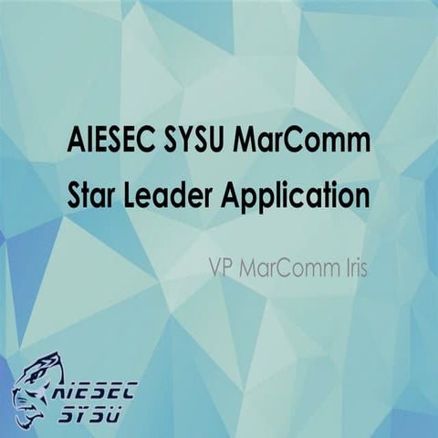 【SYSU】MoC Star Leader for MarComm app | PPT