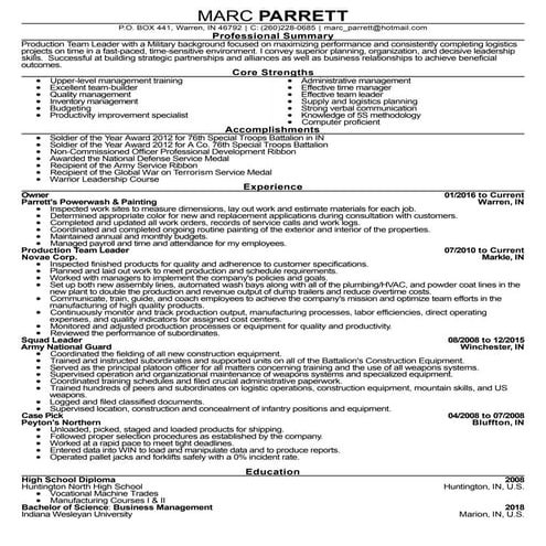 Marc Parrett's Resume | PDF