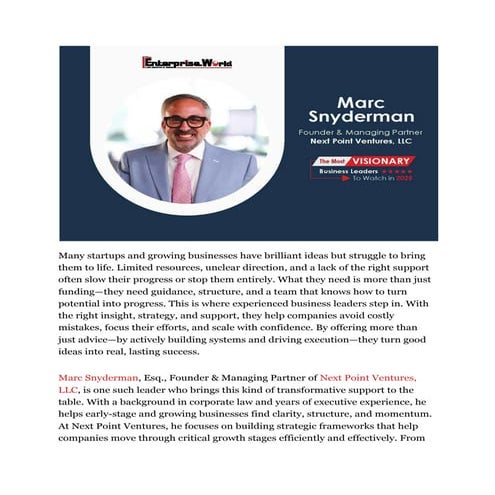 Marc Snyderman_ Transforming Vision into Action for Emerging Businesses.pdf