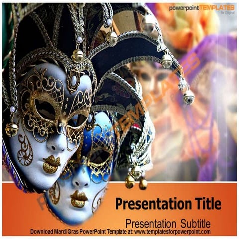 Mardi Gras PowerPoint Template - templatesforpowerpoint.com