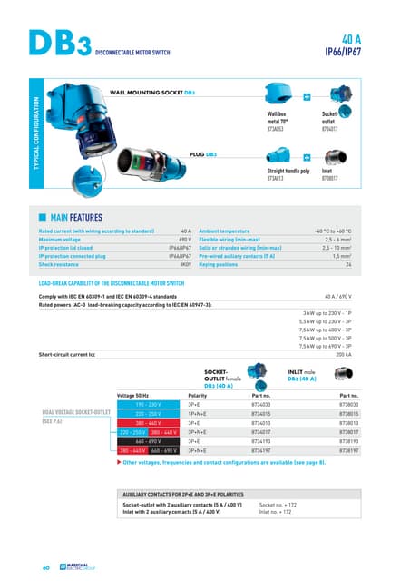 Marechal DS Plugs & Sockets Industrial Power Supply & Motor Connections ...