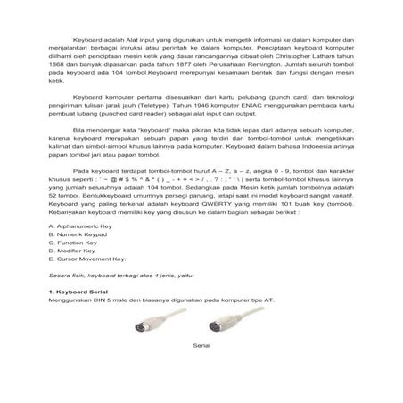 Makalah sejarah perkembangan keyboard | DOCX