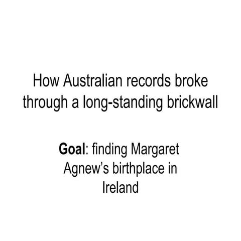Margaret agnew's birthplace | PPT