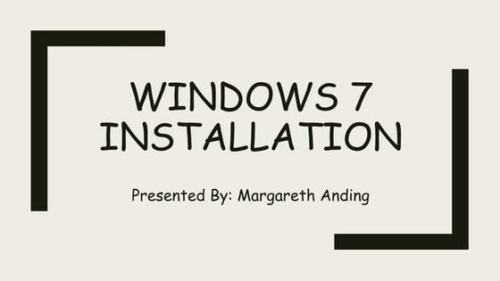 Windows 7 installation step by step | PDF