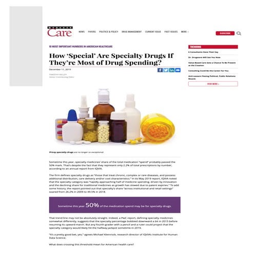 How Special are specialty drugs | PDF