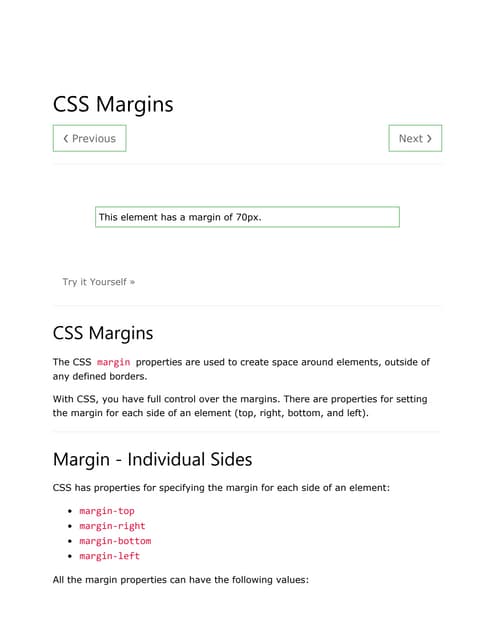 Css margins | PPT Css margins | PPT