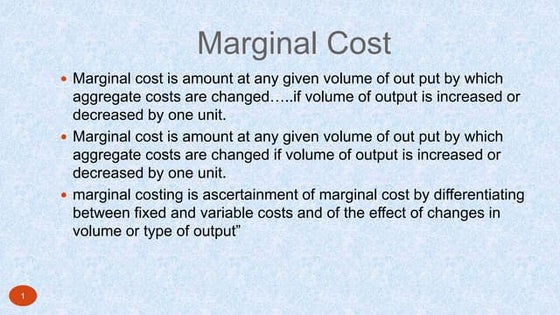 Marginal costing- Management Accounting. | PPT