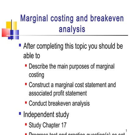 Marginal costing & breakeven analysis | PPT