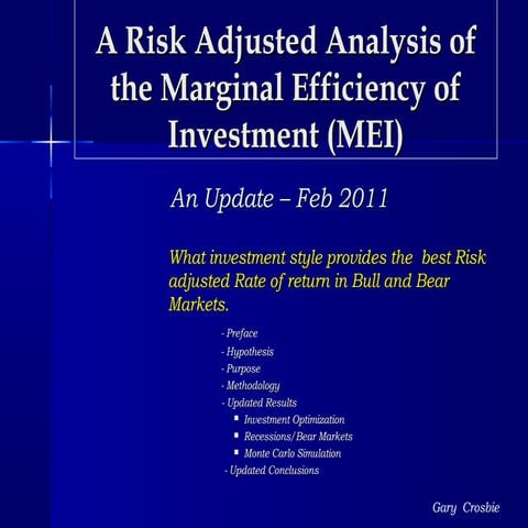 Marginal Efficiency Of Investment(Mei) Revised Feb 2011 | PPT